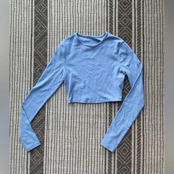 SHEIN | Tops | Shein Baby Blue Crop | Poshmark